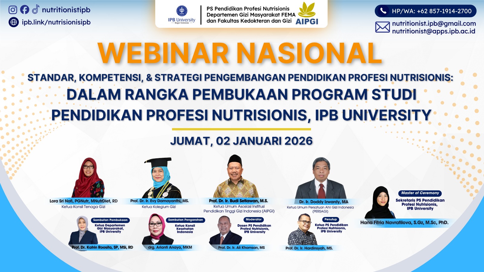 Webinar Nasional Pendidikan Profesi Nutrisionis IPB - Departemen Gizi ...
